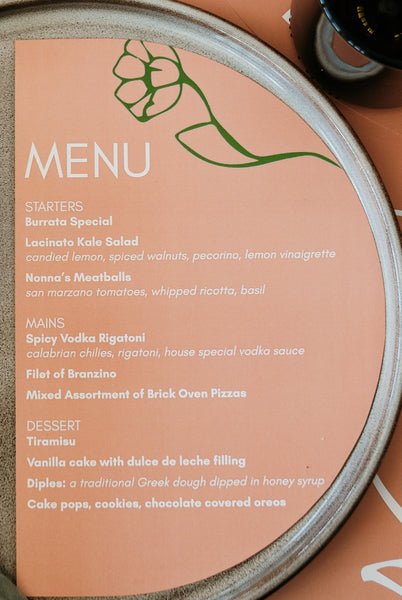 Simply Chic Perfectly Personalized Semi Circle Menu Set of 12 ...