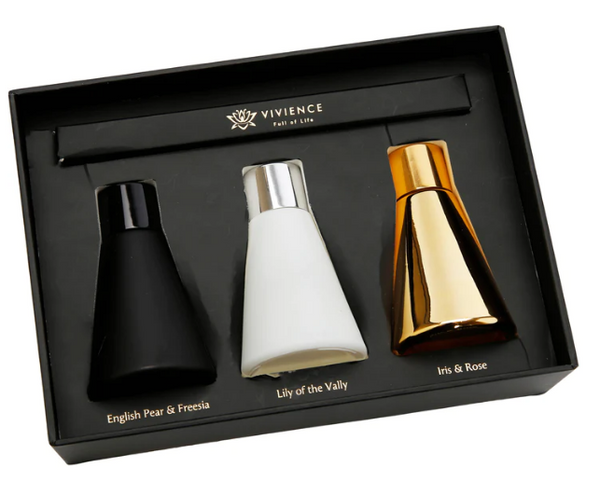 S/3 Diffusers- White/Black/Gold - Assorted Scents – Dalmazio Design
